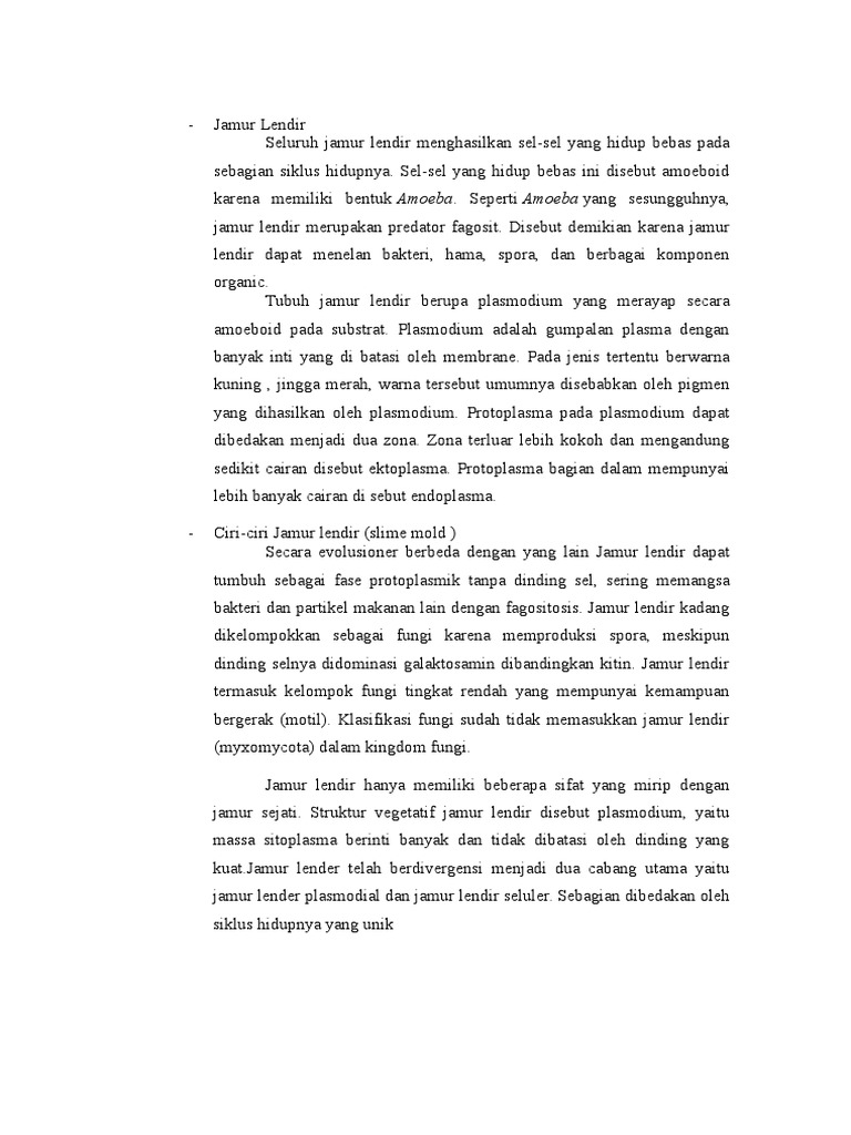 Jamur Lendir | PDF