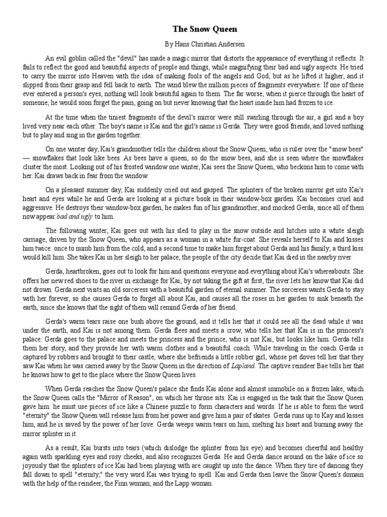 The Snow Queen Text | PDF | The Snow Queen