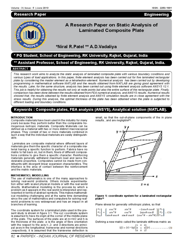 Static Analysis of Laminated Plates | PDF | Stress (Mechanics) | Matrix ...