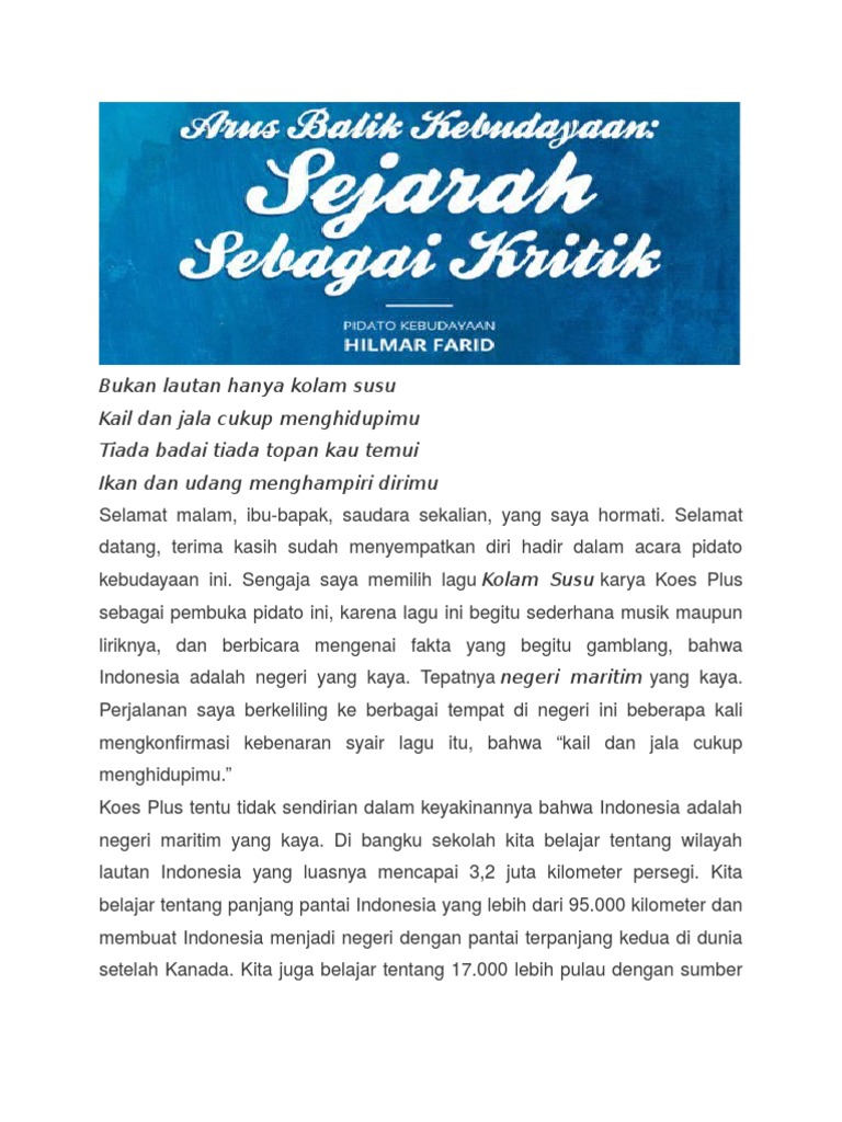 Pidato Hilmar Farid | PDF