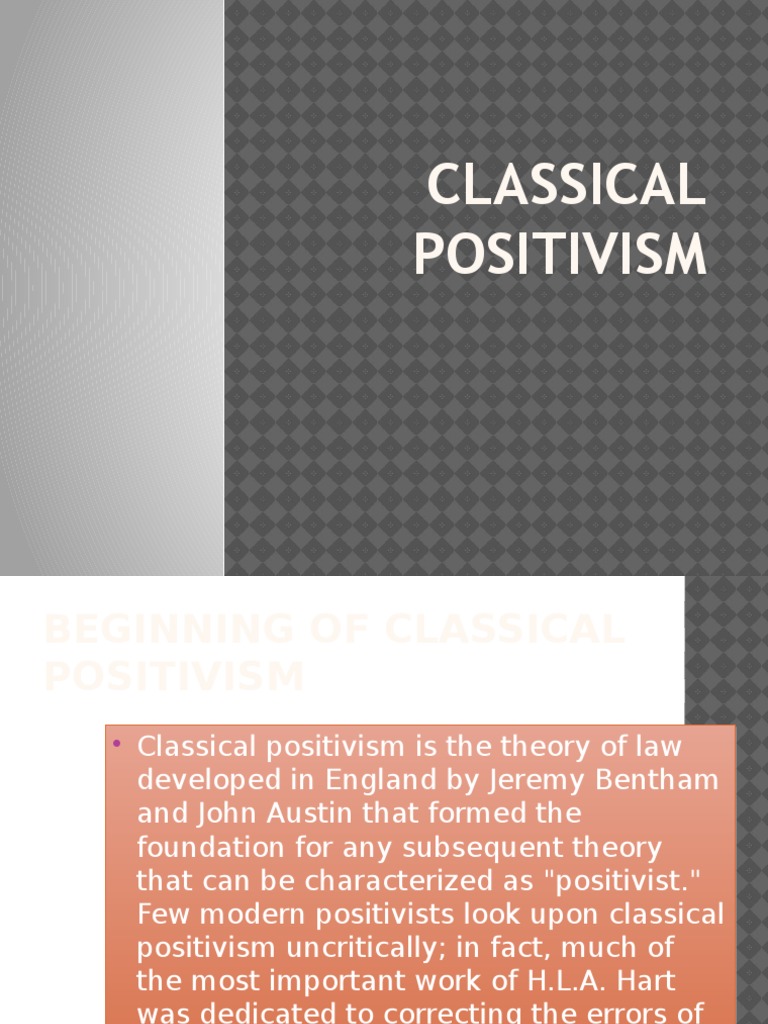 The Origins and Principles of Classical Legal Positivism | PDF ...