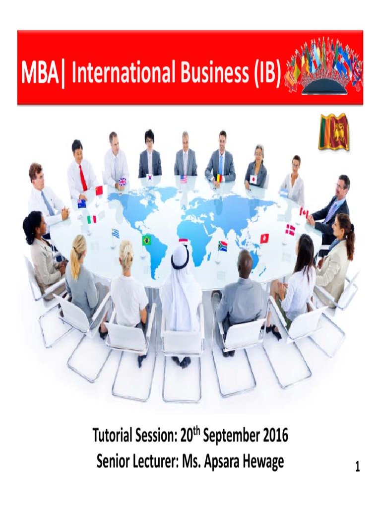 International Business (IB) : Tutorial Session: 20 September 2016 ...