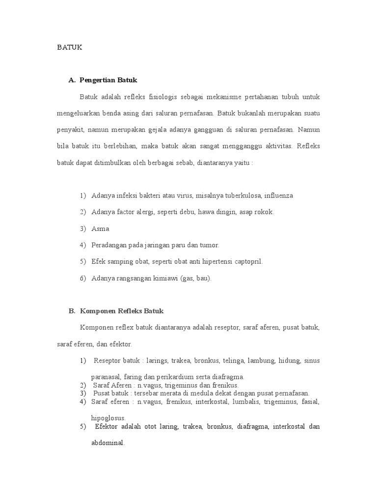 Mekanisme Batuk Dan Bersin | PDF