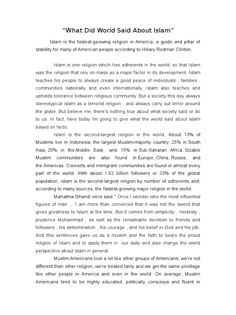 World Perspectives on Islam Explained | PDF | Religious Faiths ...