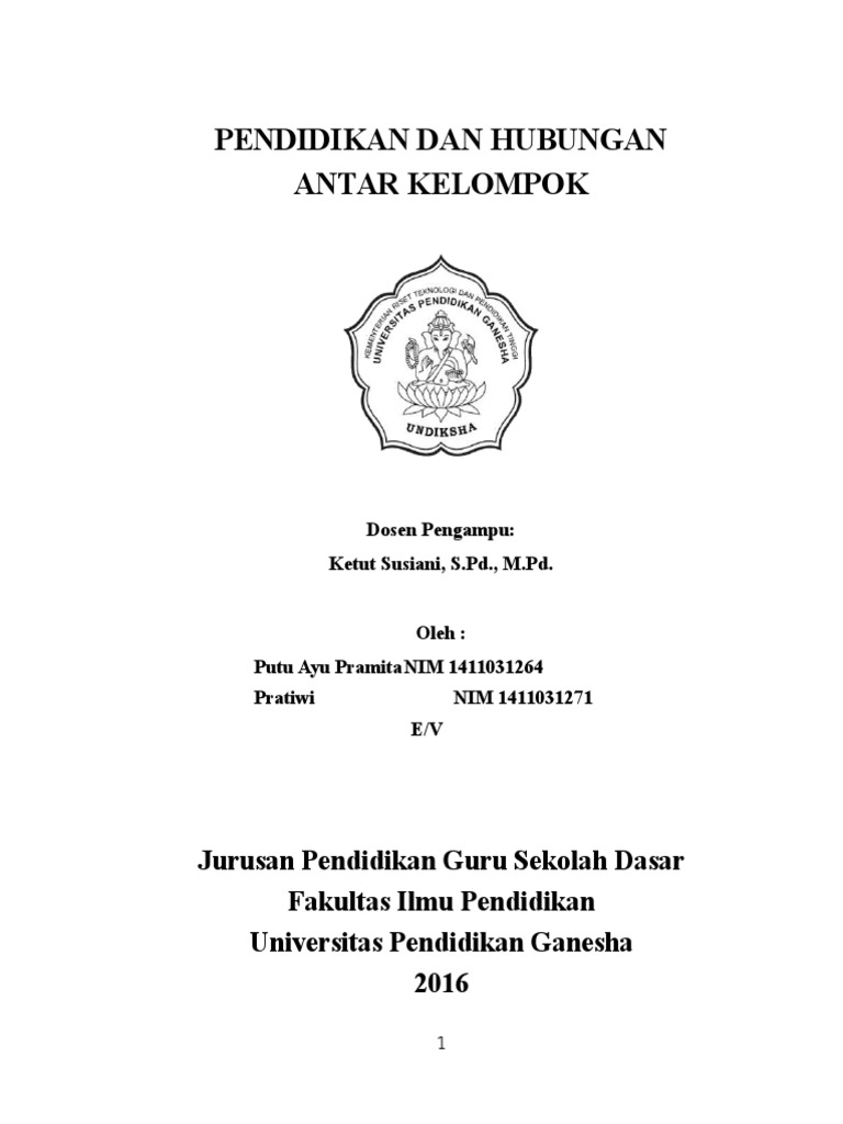 Pendidikan dan Hubungan Kelompok Sosial | PDF