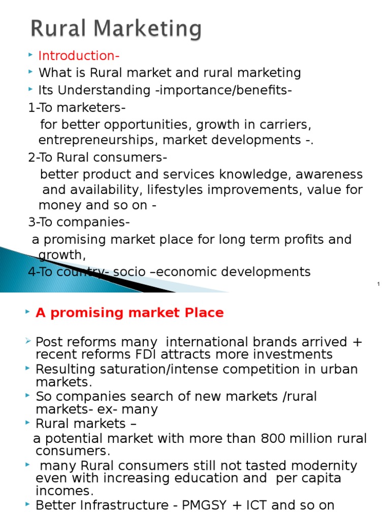 Rural Marketing Introduction | PDF | Marketing | Economic Growth