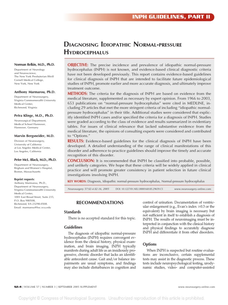Part 2diagnostic of NPH PDF | PDF | Dementia | Alzheimer's Disease