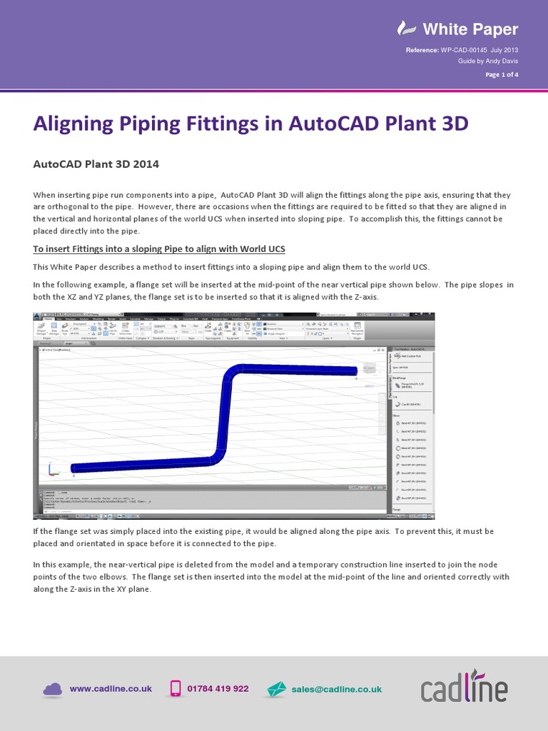 Aligning Piping Fittings in Autocad Plant 3D: White Paper | PDF