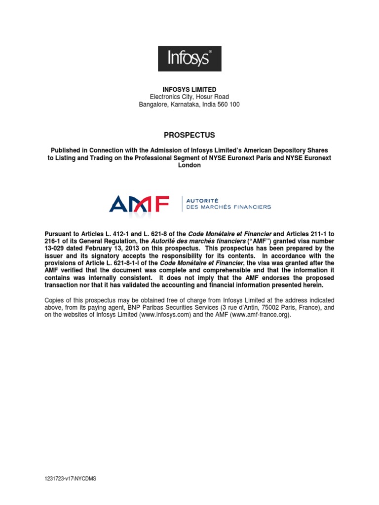 Prospectus - Sample | Download Free PDF | American Depositary Receipt ...