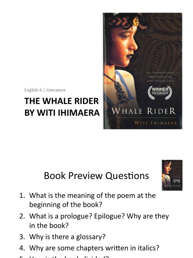 The Whale Rider by Witi Ihimaera: English 6 - Literature | PDF | Marine ...
