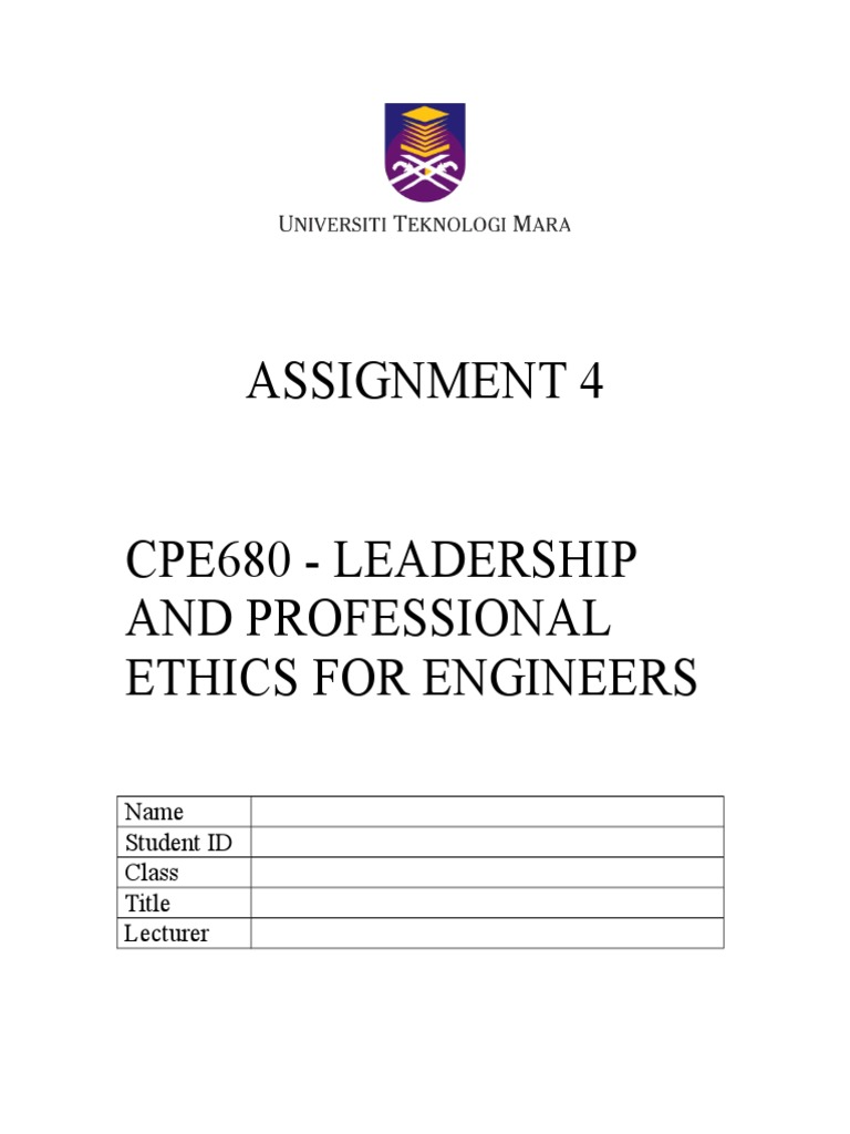 Cover Page Assignment Ethics | PDF
