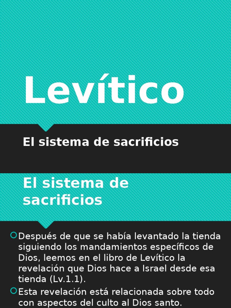 Levítico | PDF | Expiación en el cristianismo | Libro de levítico