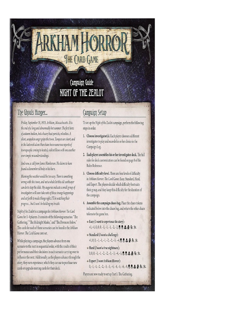 Campaign Guide Arkham Horror Card Game | PDF