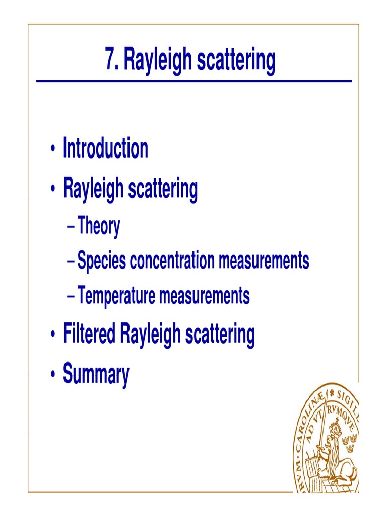 Lecture 7 Rayleigh PDF | PDF | Scattering | Cross Section (Physics)