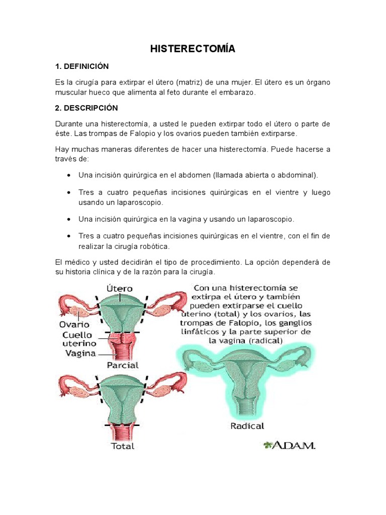 HISTERECTOMÍA | PDF | Útero | Menopausia
