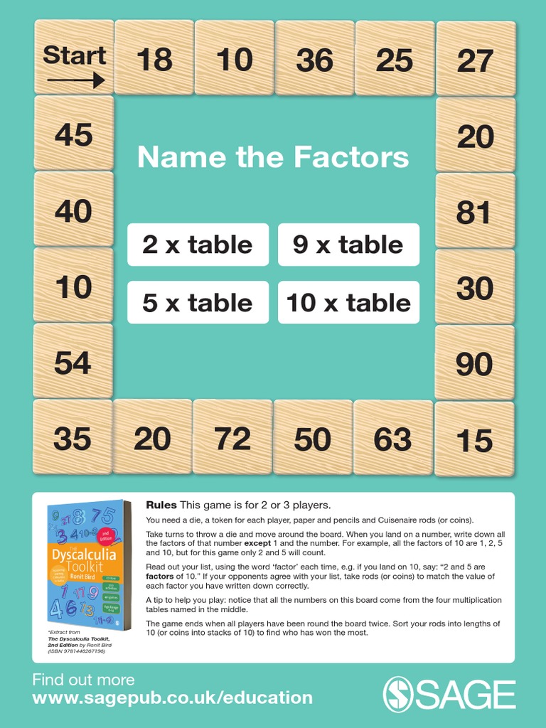 The Dyscalculia Toolkit - Board Game | PDF