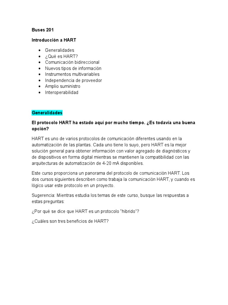 Protocolo HART: Comunicación y Beneficios | PDF | Señal analoga ...