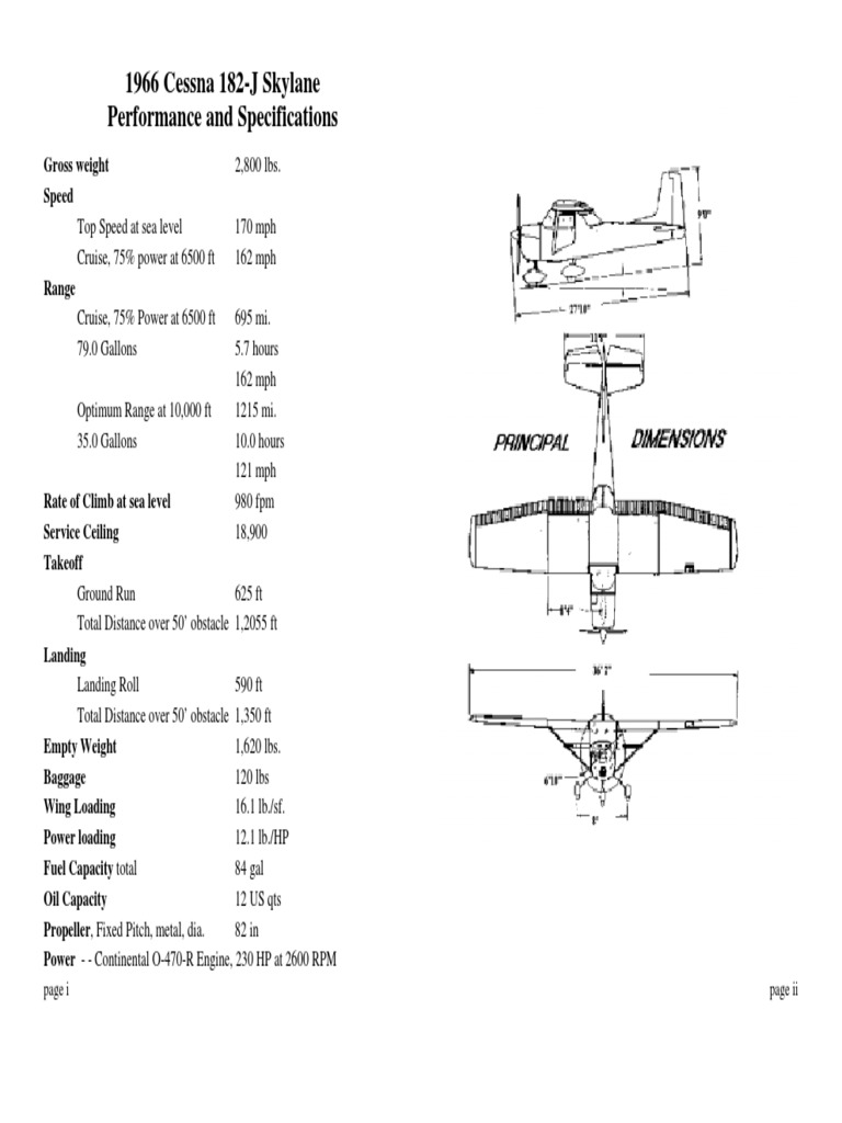 Cessna 182 - Poh - 66 PDF | PDF | Takeoff | Motor Oil