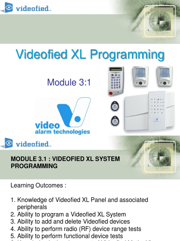 Module 3.1 - Videofied XL System Programming | Security Alarm | Wireless