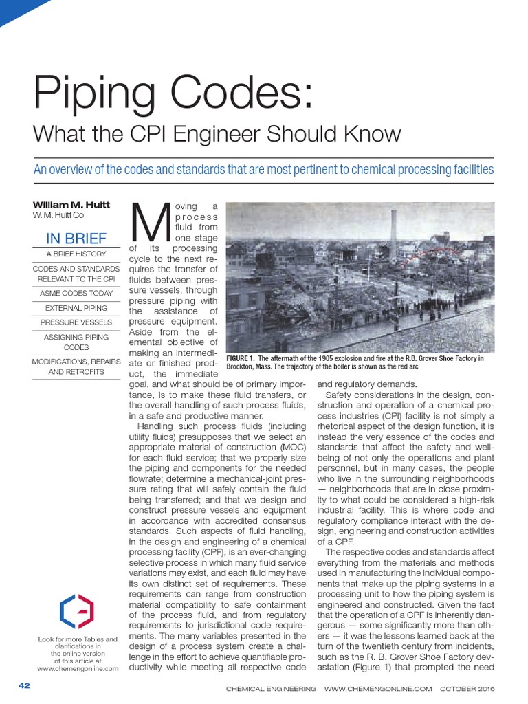 Piping Codes - What The CPI Engineer Should Know | PDF | Pipe (Fluid ...