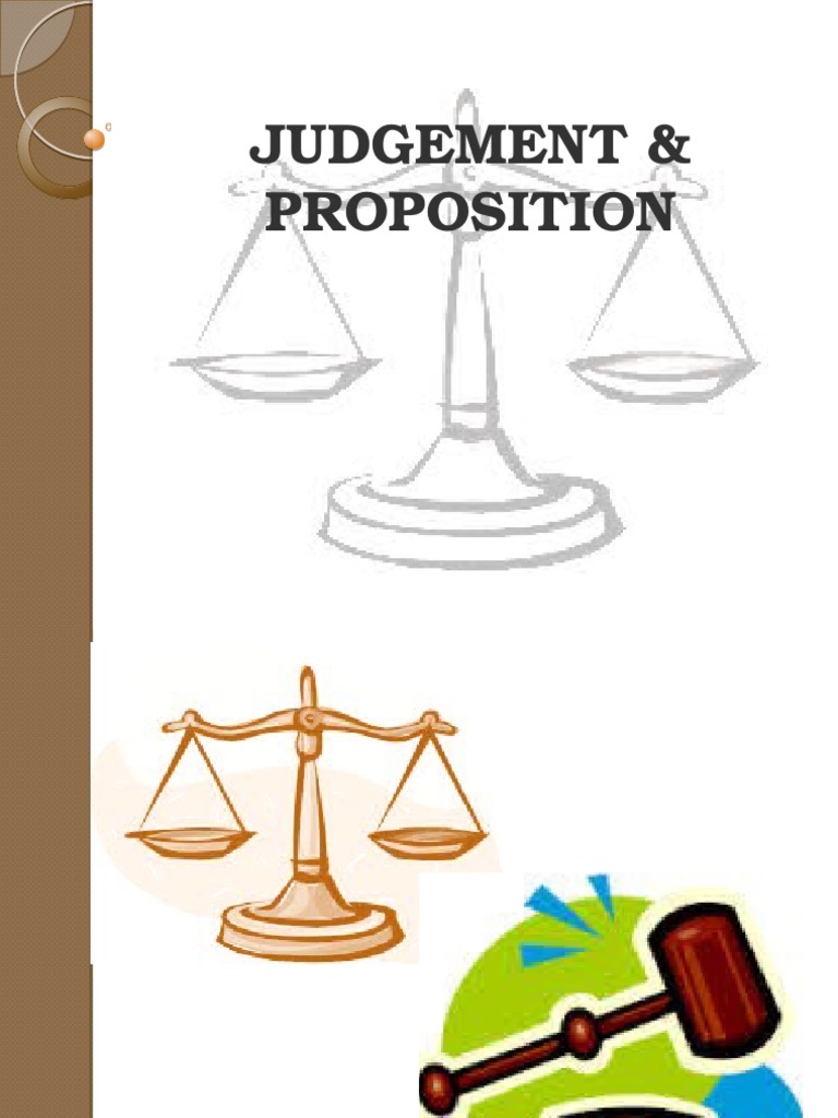 Judgement & Proposition | PDF | Proposition | Linguistics