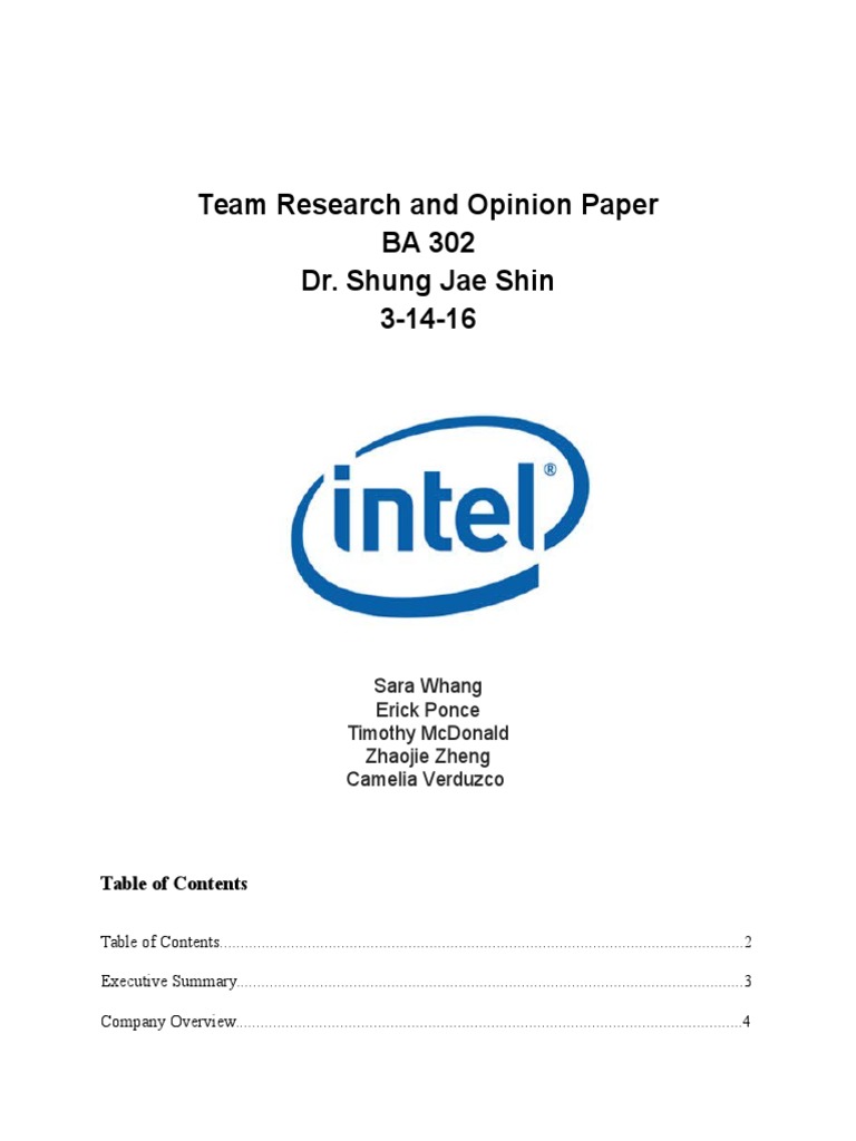 Intel Research & Opinion Paper | PDF | Motivation | Motivational
