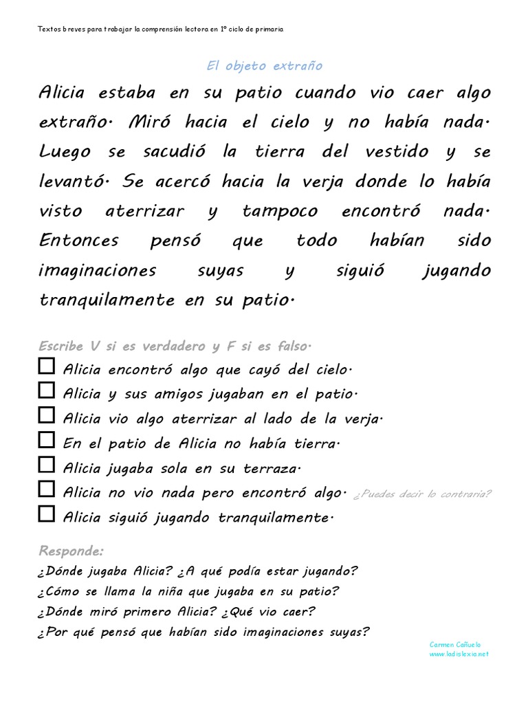 Comprensión Lectora Textos Breves. | PDF