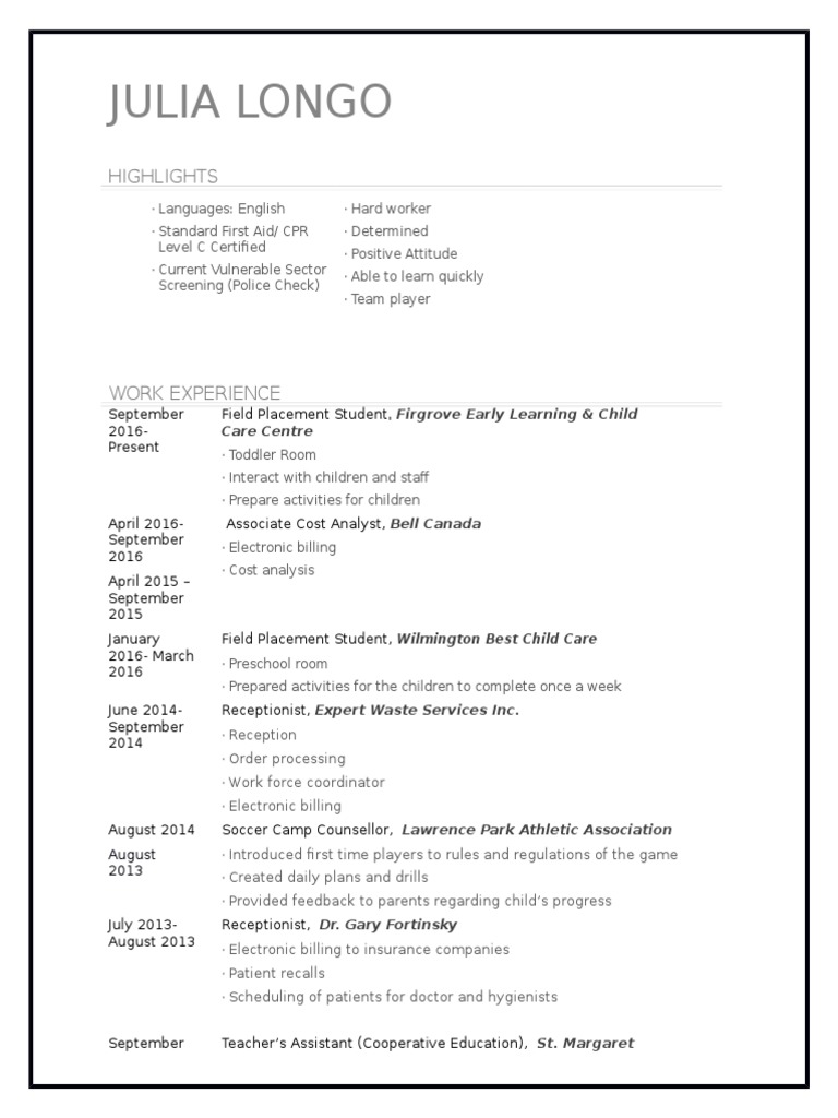 Julia Longo Resume 02 | PDF
