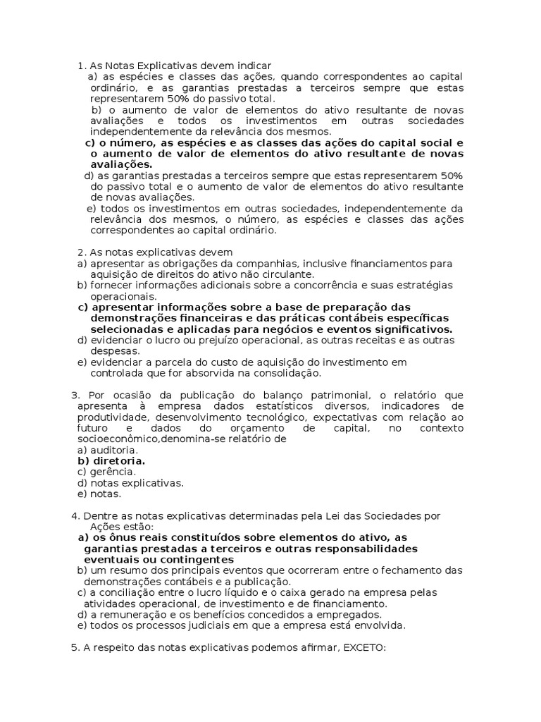 Requisitos e Características das Notas Explicativas nas Demonstrações ...