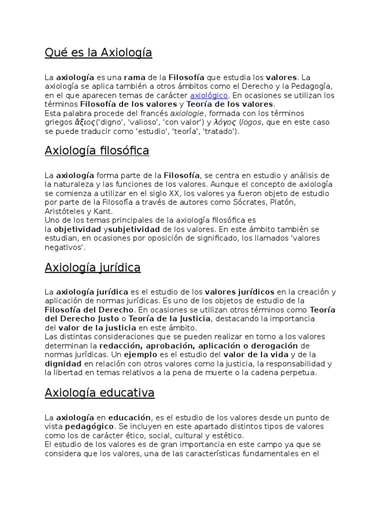 Qué Es La Axiología | PDF