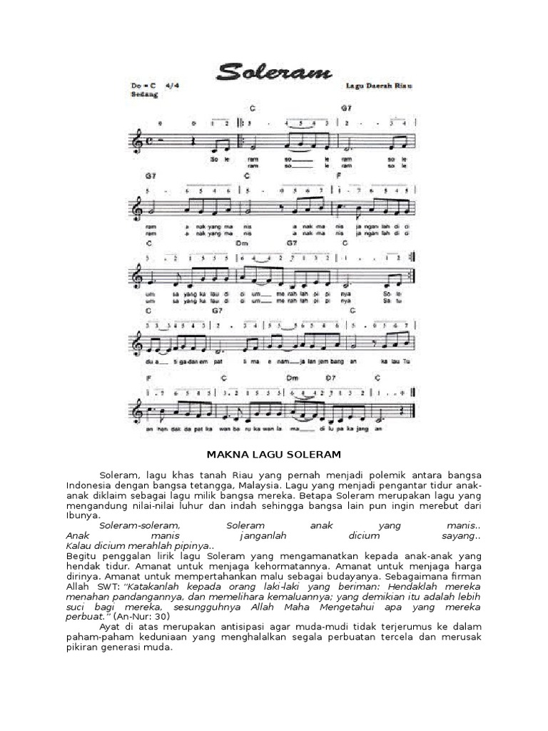 Makna Lagu Soleram | PDF