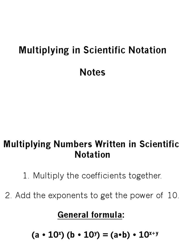 Scientific Notation Multiplication Guide | PDF | Teaching Methods & Materials | Science ...