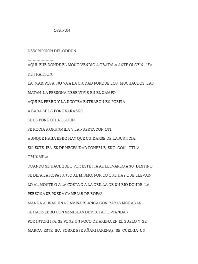 Osa Fun | PDF | Mitología comparada | Deidades