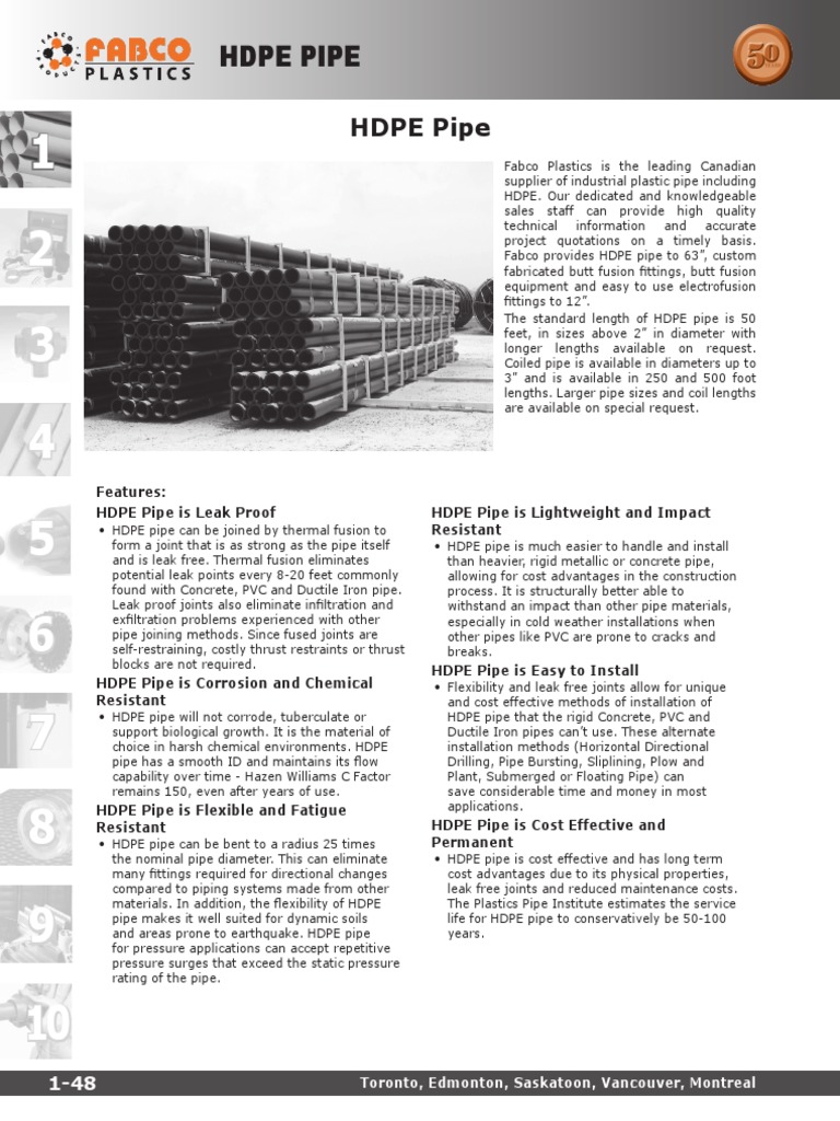 HDPE Specs PDF | PDF | Pipe (Fluid Conveyance) | Polyvinyl Chloride