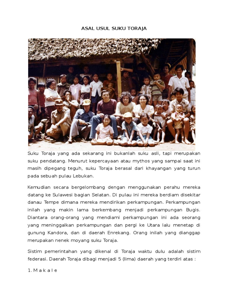 Asal Usul Suku Toraja | PDF