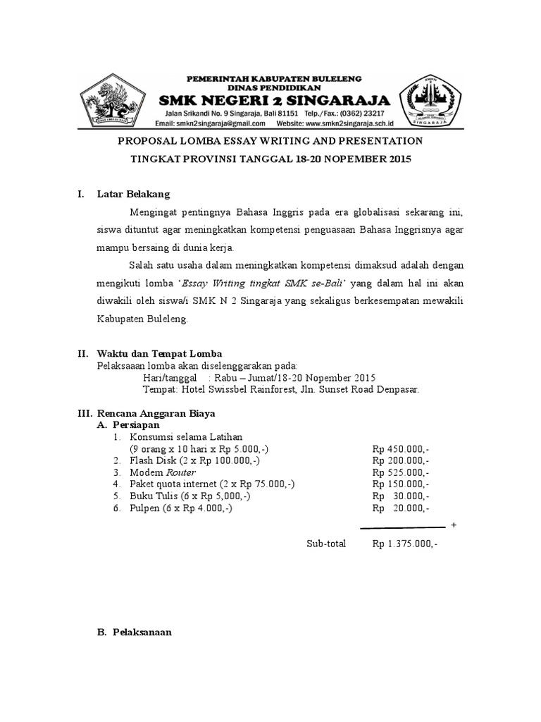 Proposal Lomba | PDF