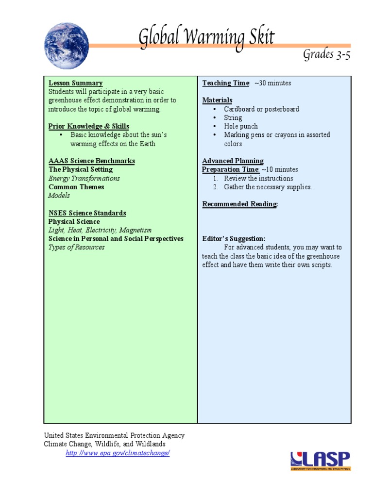 The Greenhouse Effect Skit | PDF | Greenhouse Effect | Global Warming