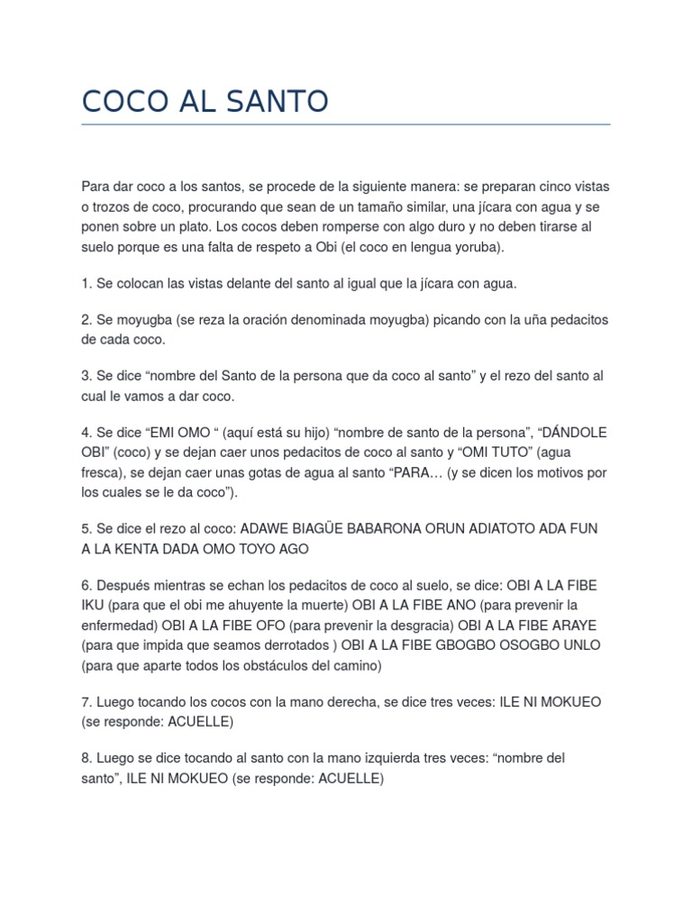 Coco Al Santo | PDF | Oración