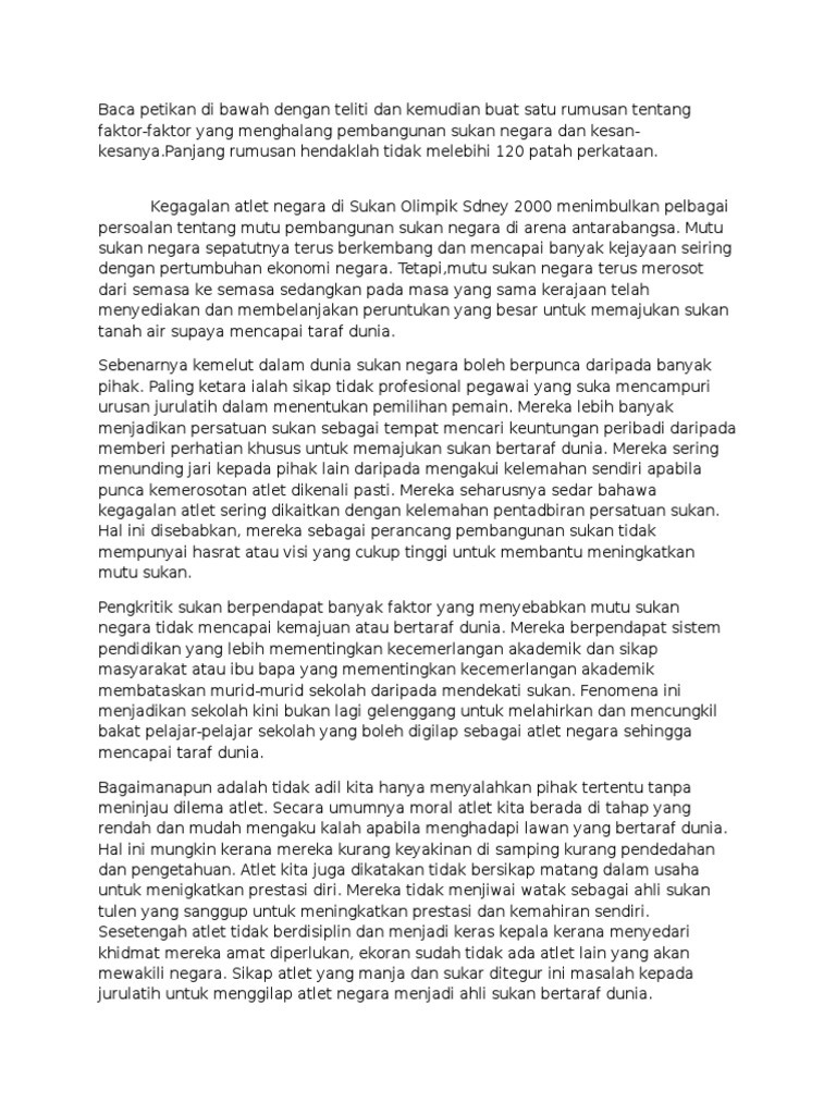Faktor Penghalang Pembangunan Sukan | PDF