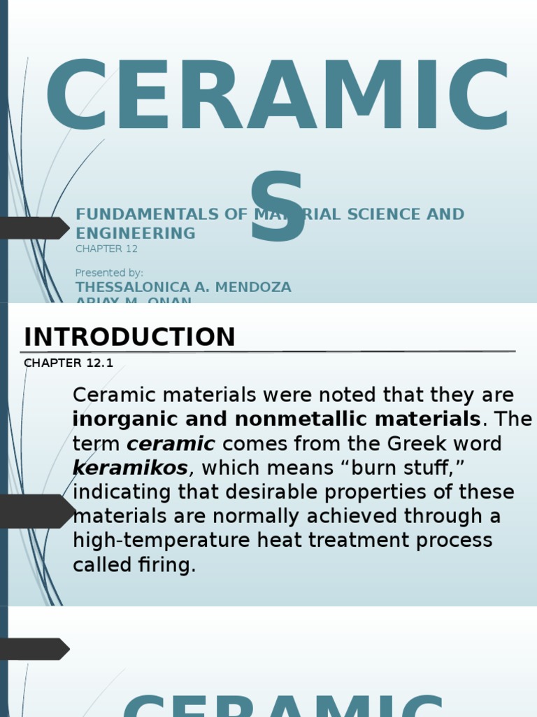 Ceramic S: Fundamentals of Material Science and Engineering | PDF ...