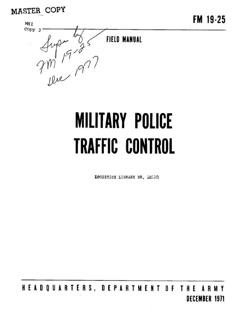 FM 19-25 - Military Police Traffic 1971c1 10-30-1974 | Download Free ...