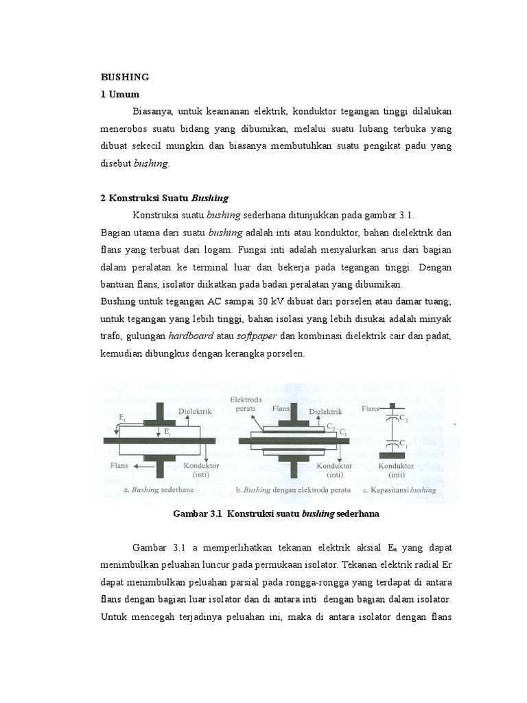 Konstruksi dan Fungsi Bushing Tegangan Tinggi | PDF