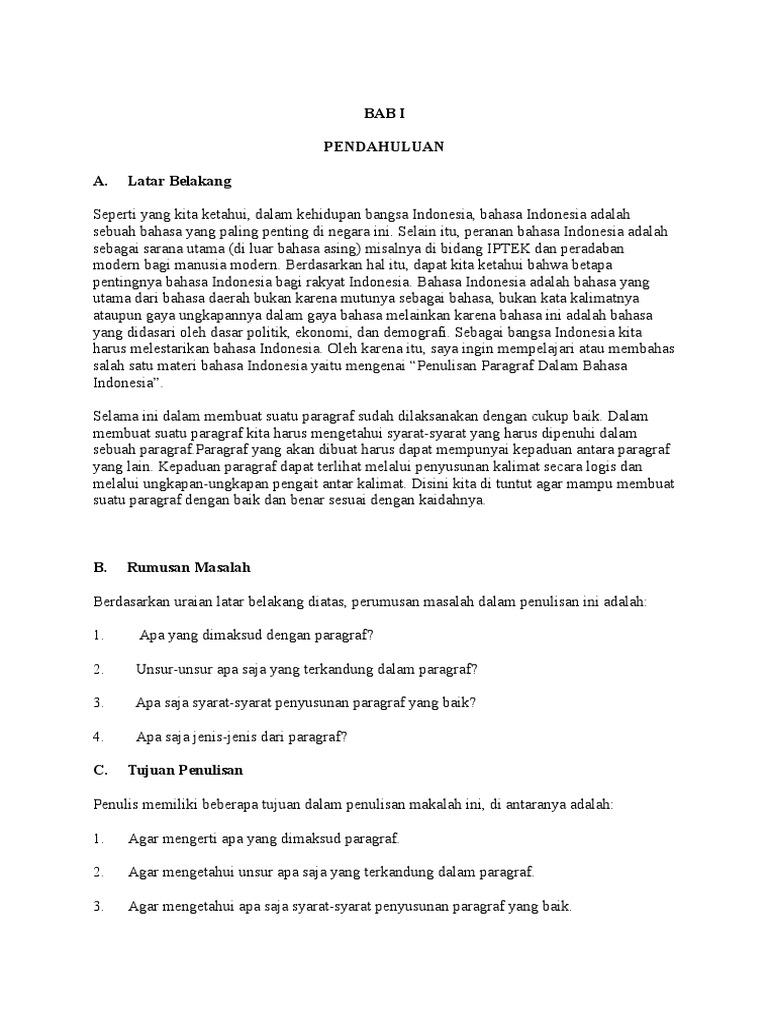 Penulisan Paragraf Yang Benar | PDF