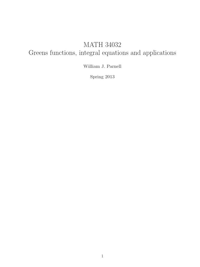 Greens Functions Pdf Greens Function Ordinary Differential Equation