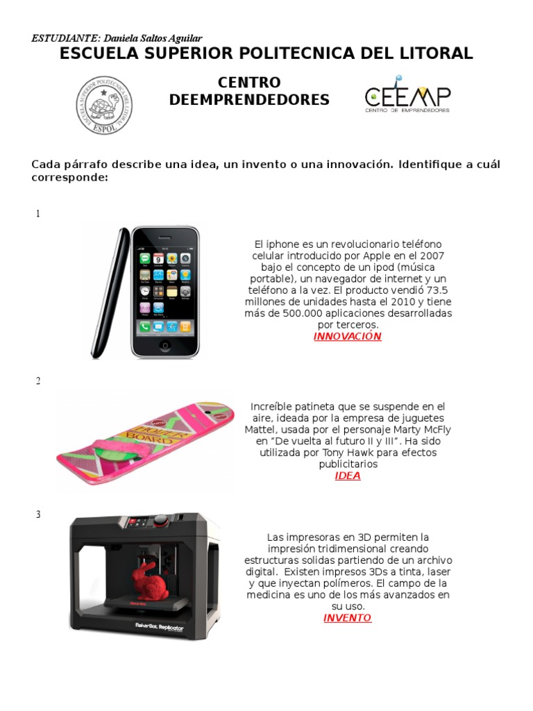 Idea, Invento e Innovacion. | PDF | Papel | Innovación