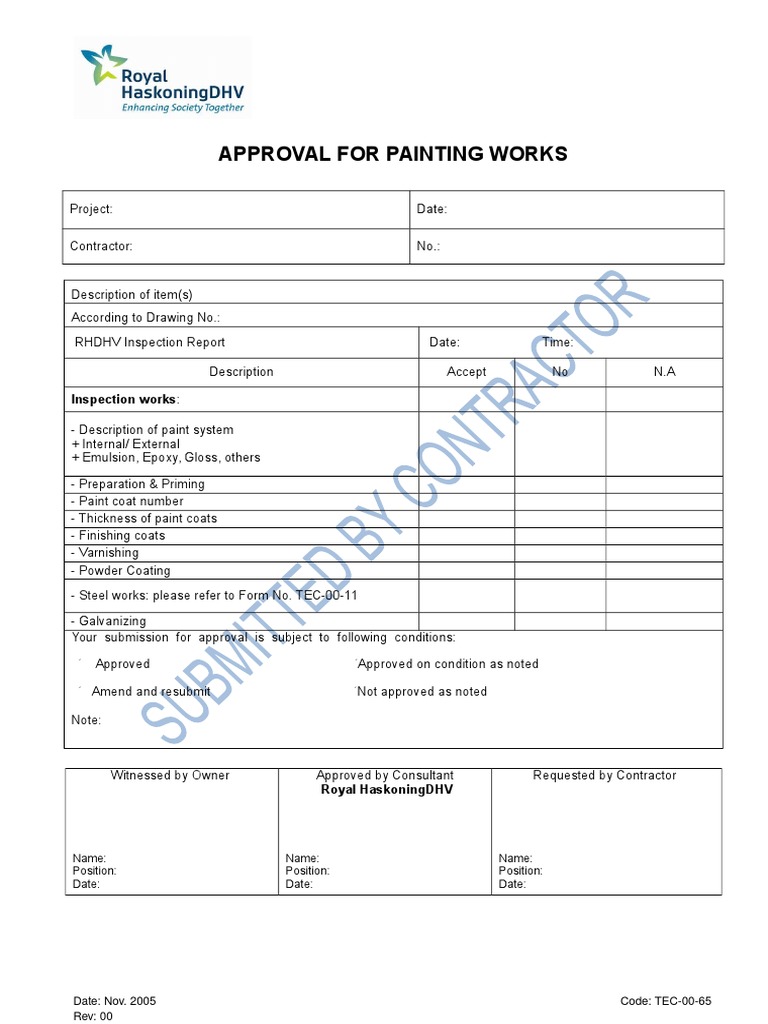TEC-00-65 Inspection Painting Works | PDF