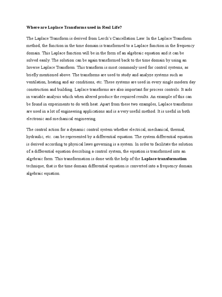 Laplace Transforms Used in Real Life (Electric Circuit) | Download Free ...