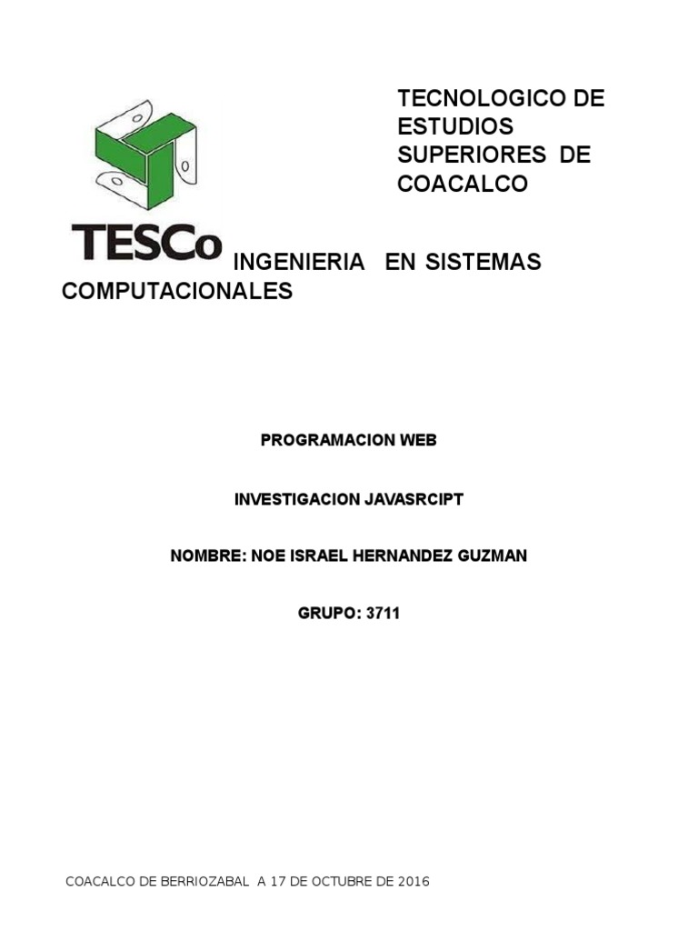 Investigacion JavaScript | PDF | Script Java | Servidor web