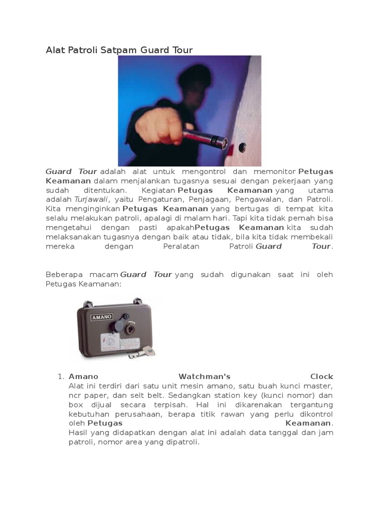Alat Patroli Satpam Guard Tour | PDF