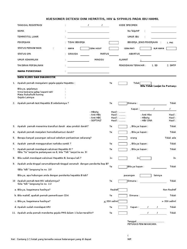Form RR Deteksi Dini Hepatitis Bumil Final 100815 | PDF